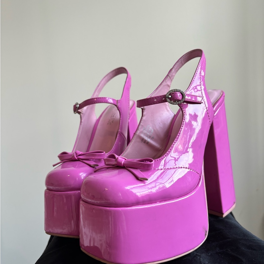 Dollskill X Sugar Thrillz Patent Vinyl Platform Heels - Gem
